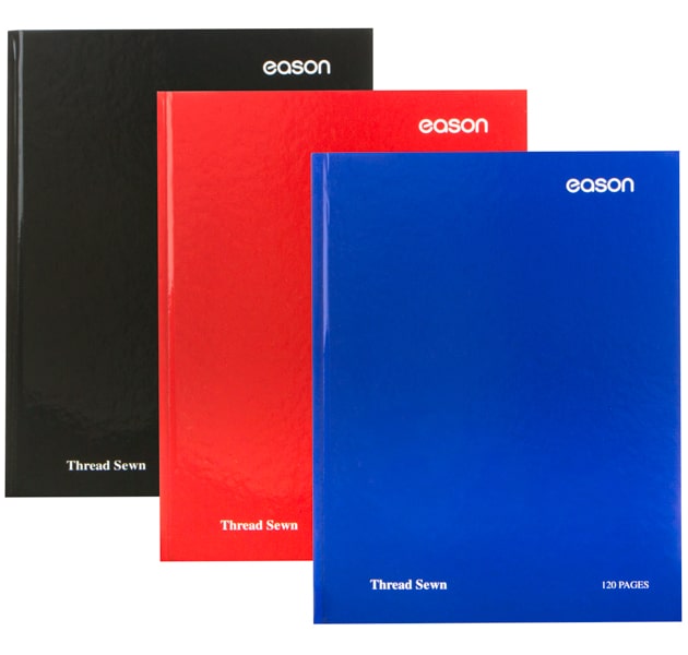 Eason 120 page Hardback Assorted Colour Pack of 3