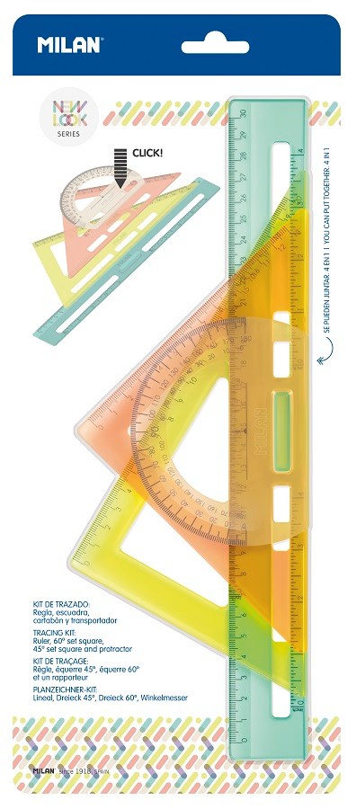 Milan Transparent rulers tracing kit New Look series