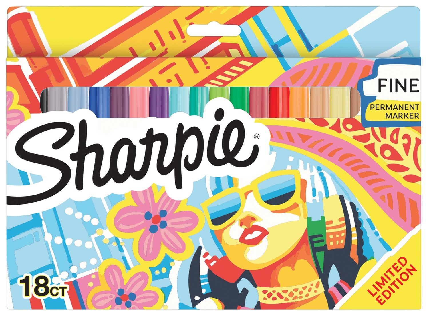 Sharpie Permanent Markers Fine Point Colouring Pens Assorted Colours ...